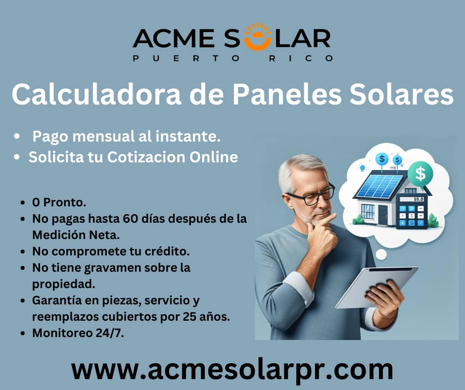 Calculadora de Sistemas PPA - ACME Solar Puerto Rico